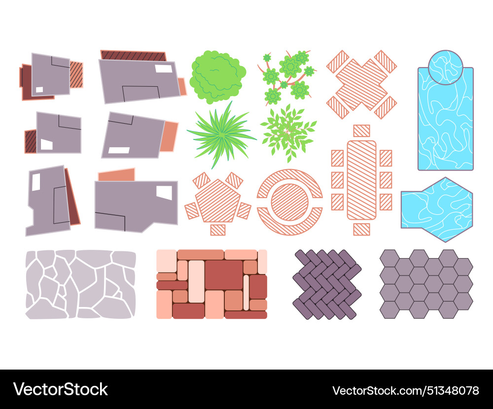 Top view architectural home building plant Vector Image