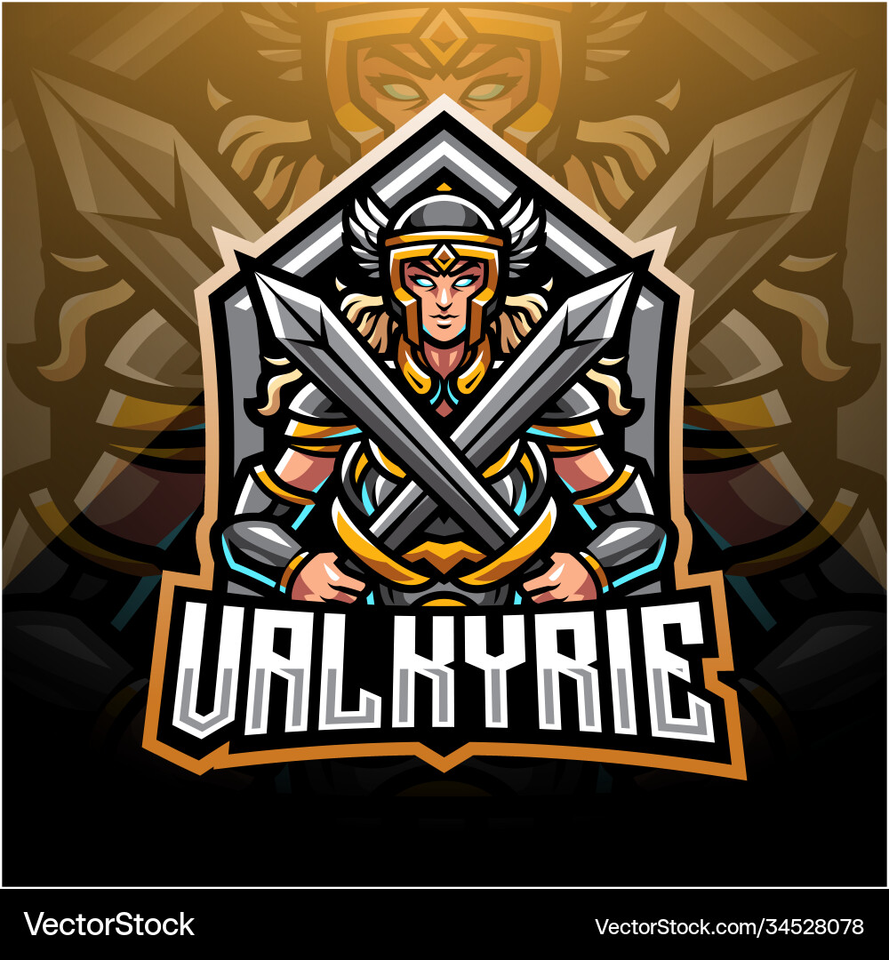 Valkyrie esport mascot logo Royalty Free Vector Image