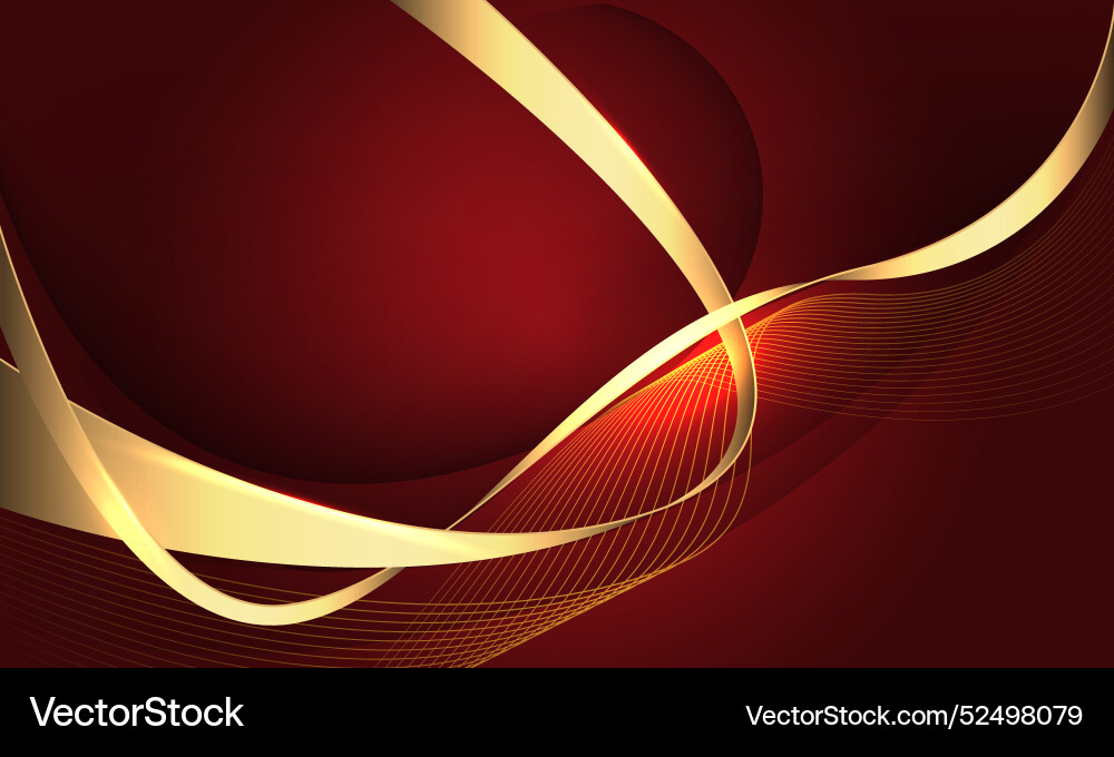 Abstract luxury gold ribbon line wave curve Vector Image