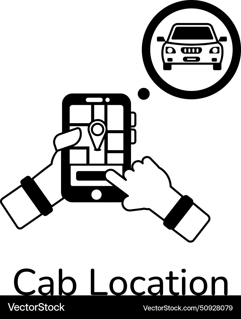 Cab location Royalty Free Vector Image - VectorStock