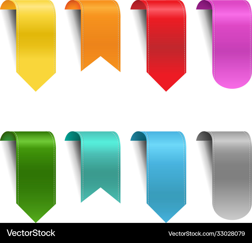 Colorful ribbon set isolated white background Vector Image