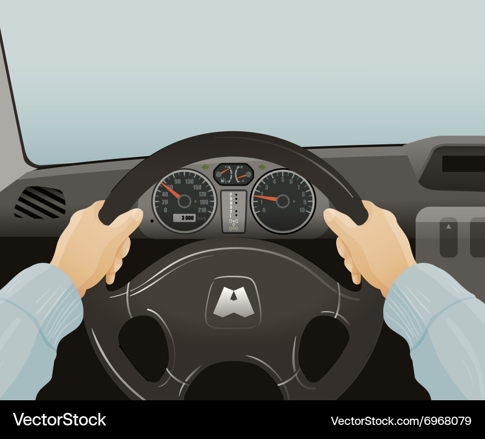 Driving of a car Royalty Free Vector Image - VectorStock