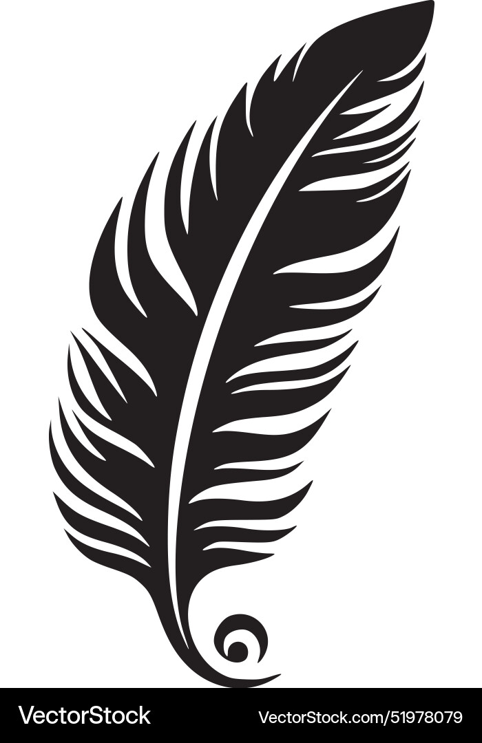 Feather - minimalist and simple silhouette Vector Image