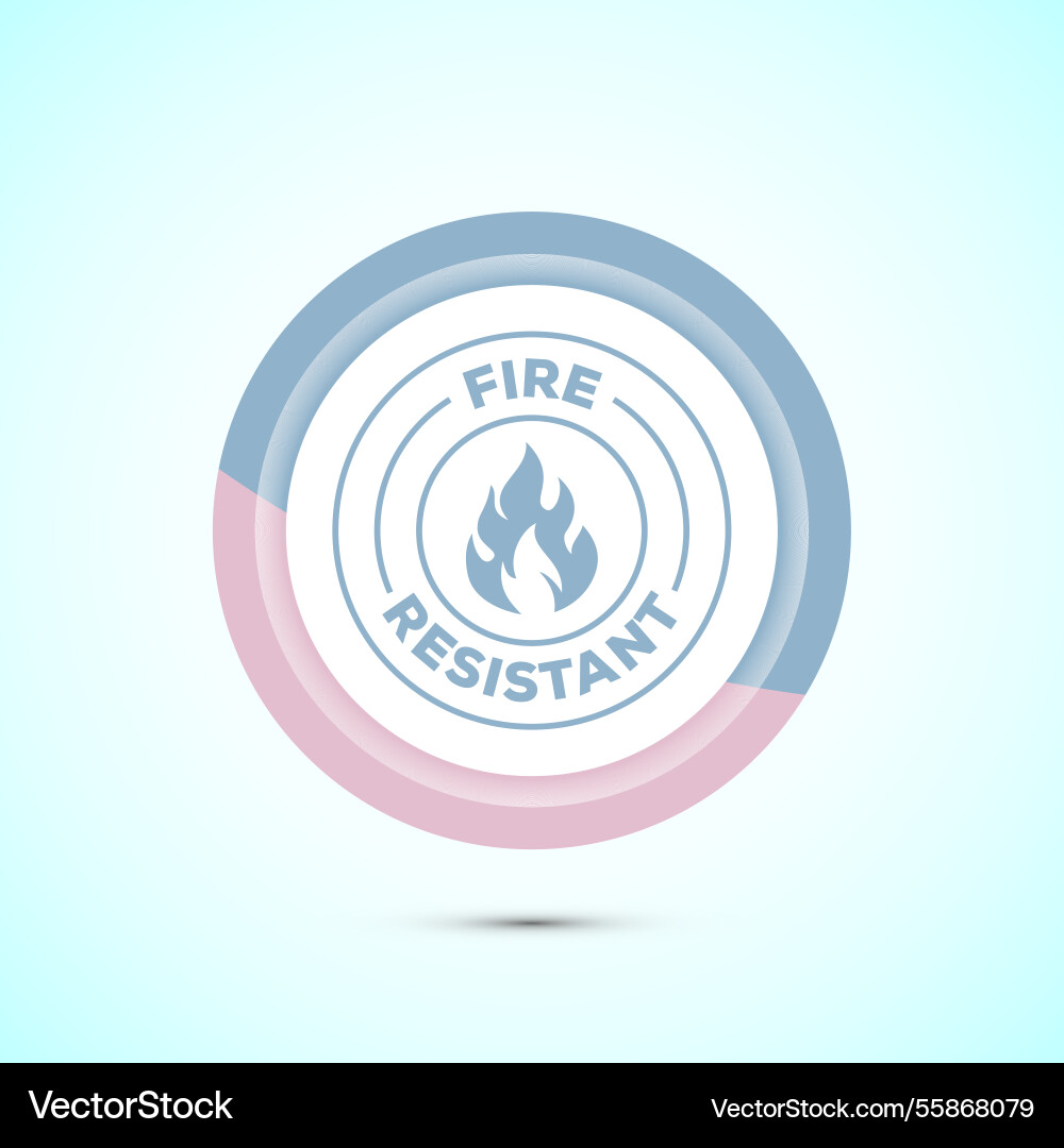 Fire resistant icon design fire flame protection Vector Image