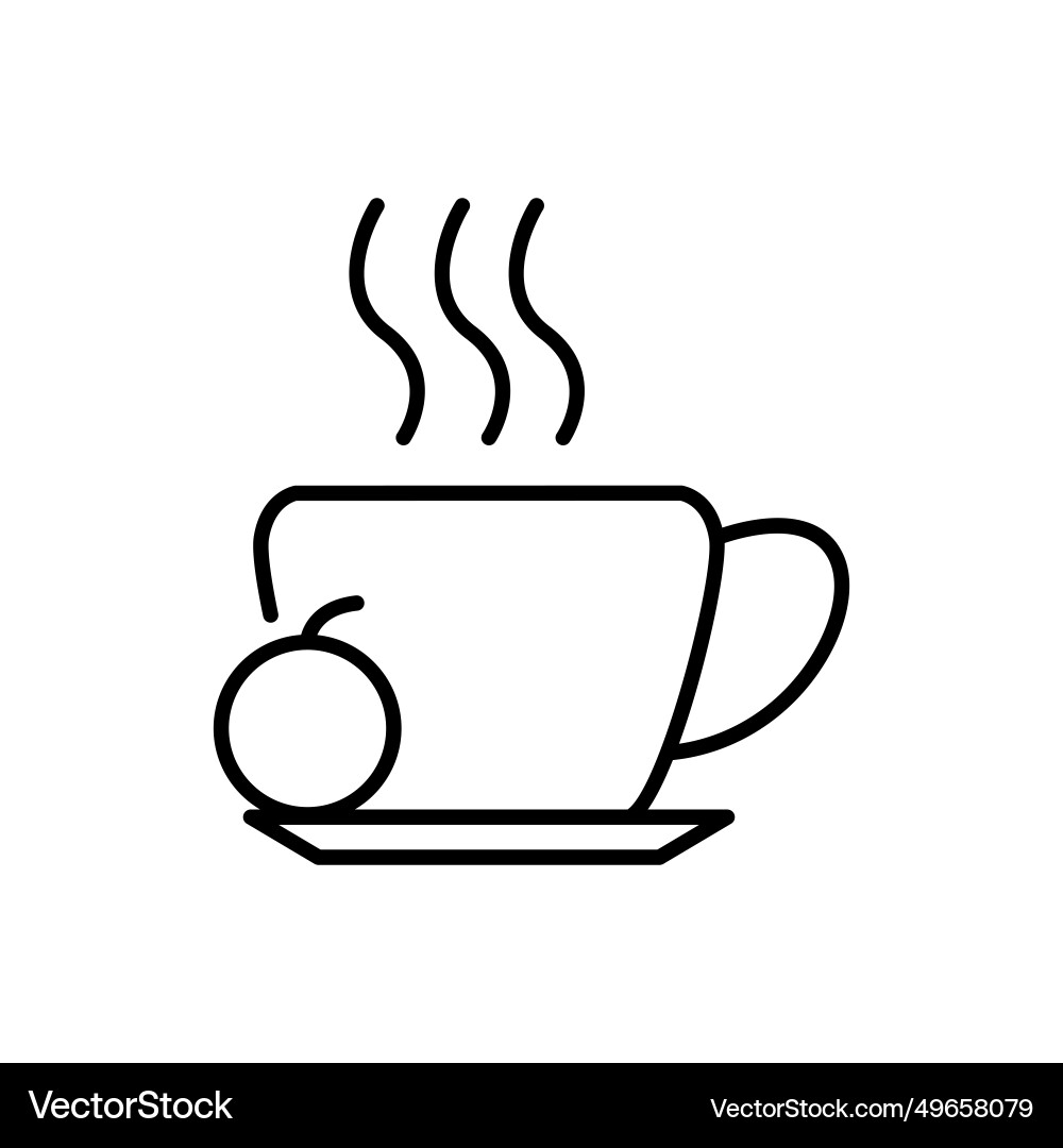 Hot fruit drink line logo icon image Royalty Free Vector