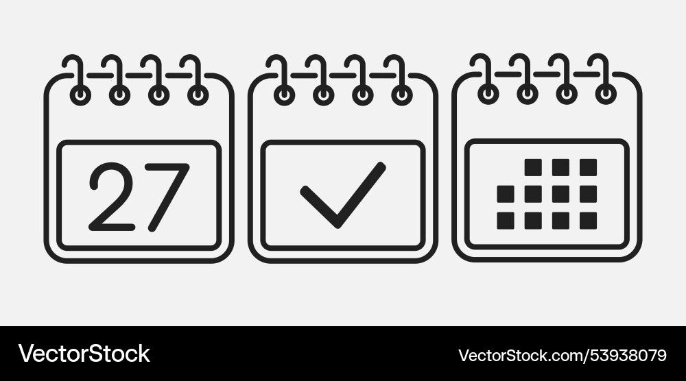Icon page calendar - 27 day agenda done Royalty Free Vector