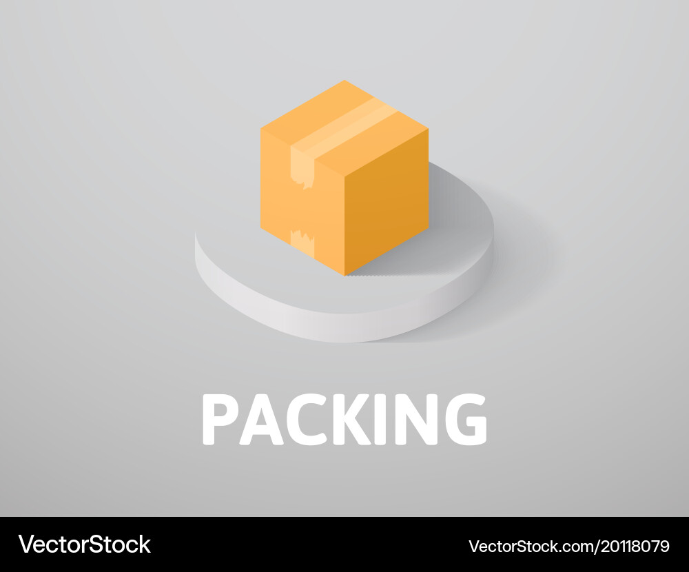 Packing isometric icon isolated on color Vector Image