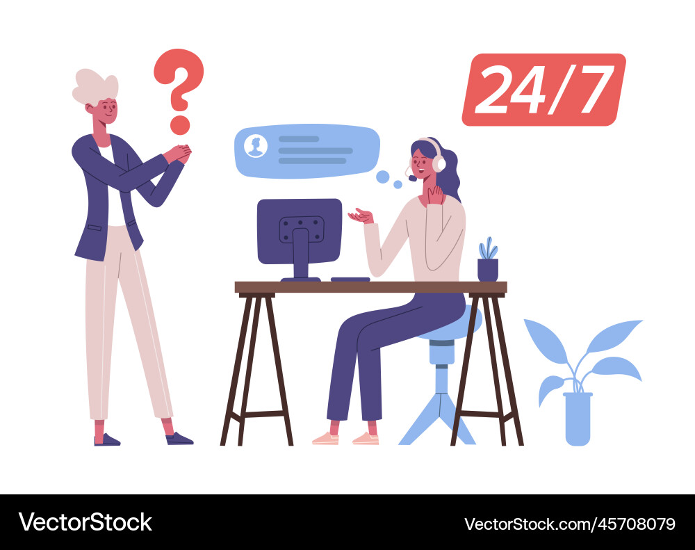 Personal assistant call center customer support Vector Image