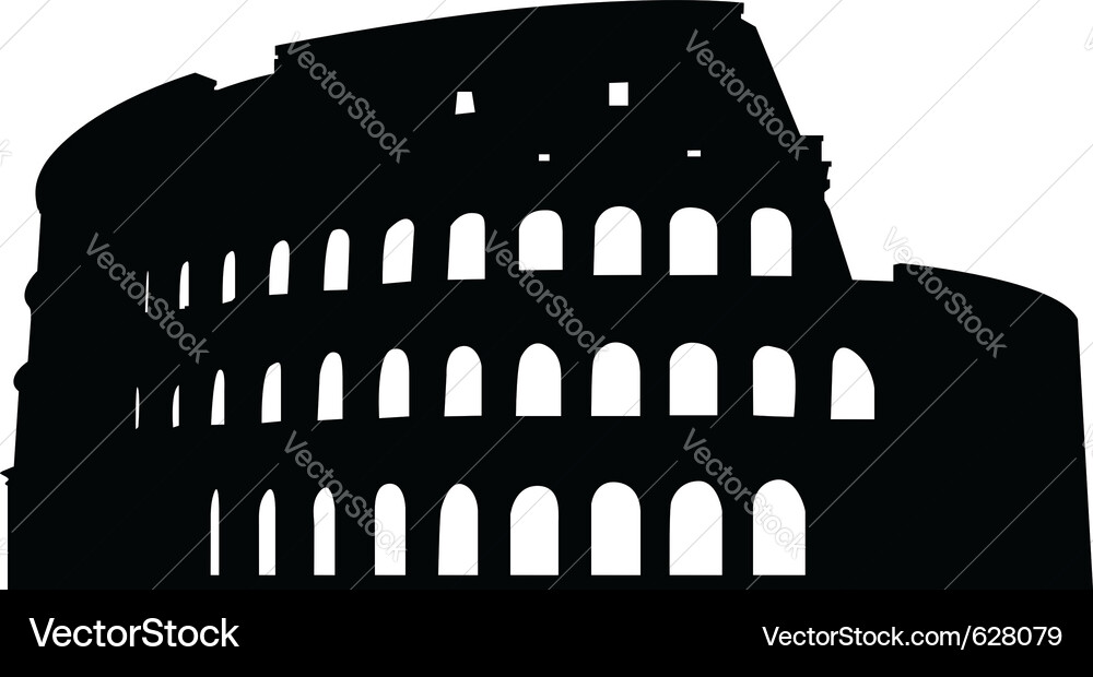 Roman Colosseum Silhouette Royalty Free Vector Image