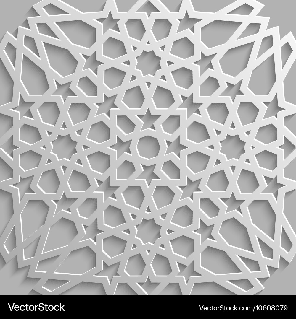 Seamless islamic pattern 3d traditional arabic Vector Image