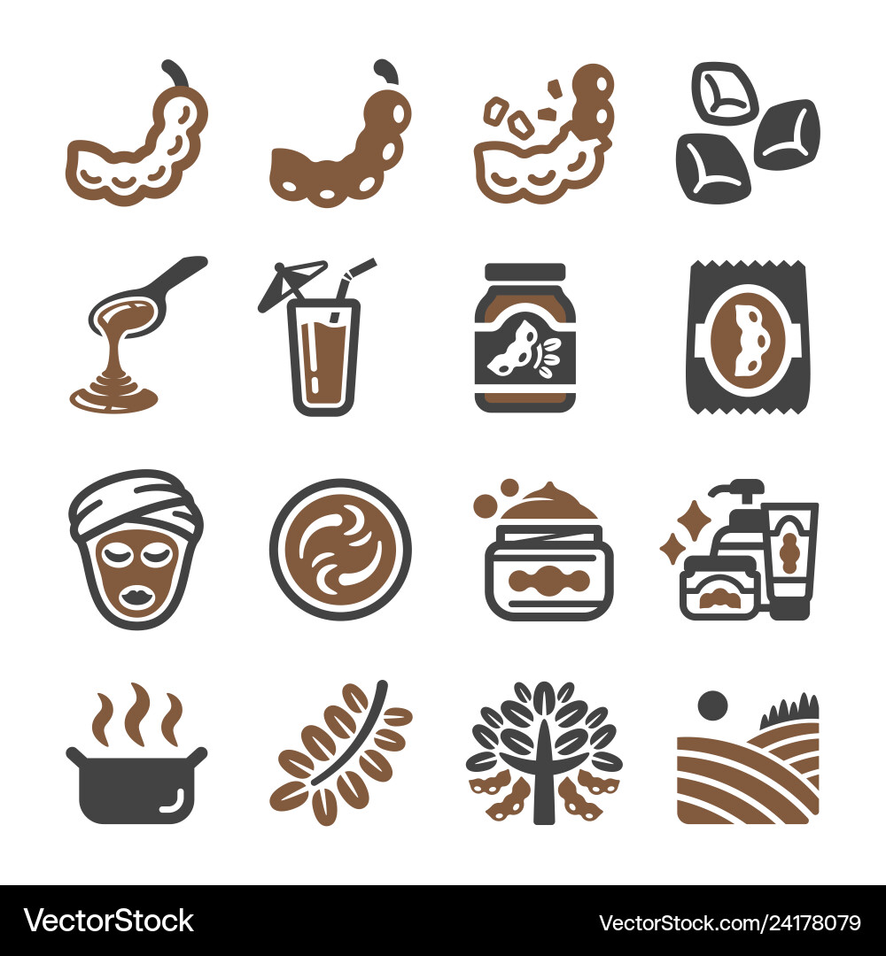 Tamarind icon set Royalty Free Vector Image - VectorStock