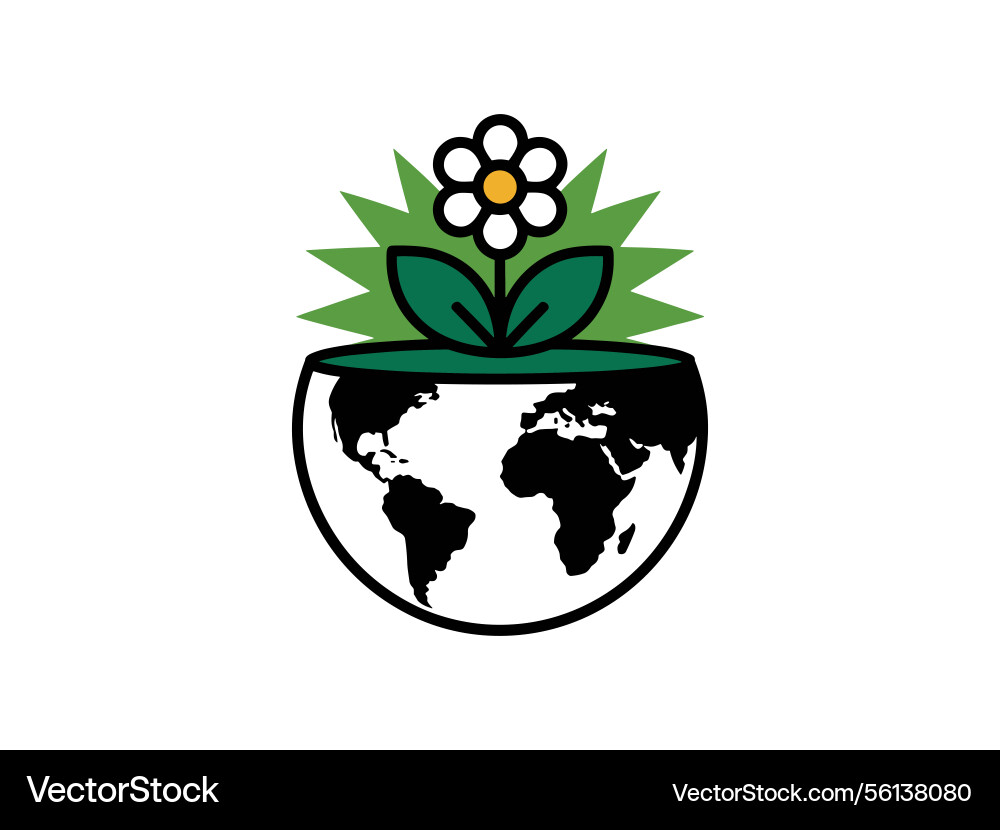 Earth growth icons global life Royalty Free Vector Image