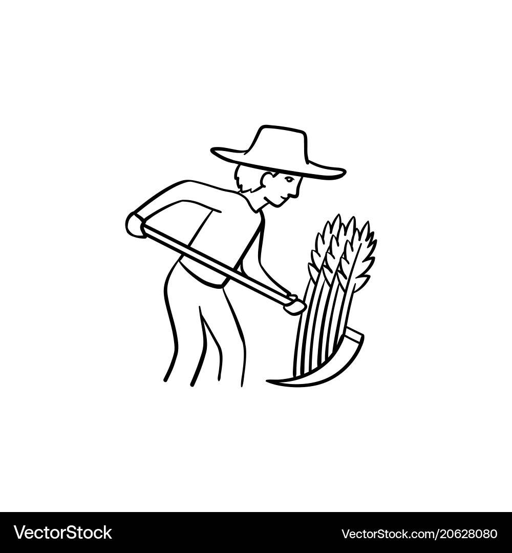 Farmers Working Drawing