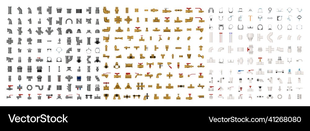 Plumbing Pipe Collection Royalty Free Vector Image
