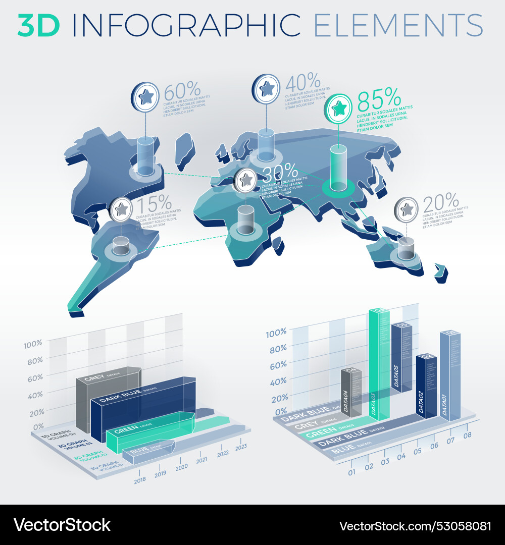 3d infographic elements Royalty Free Vector Image