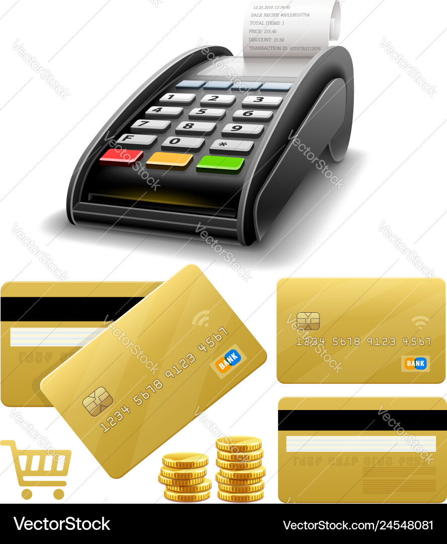 Bank terminal for payments Royalty Free Vector Image