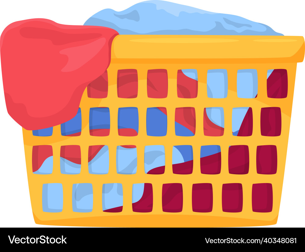Basket with clothes composition Royalty Free Vector Image