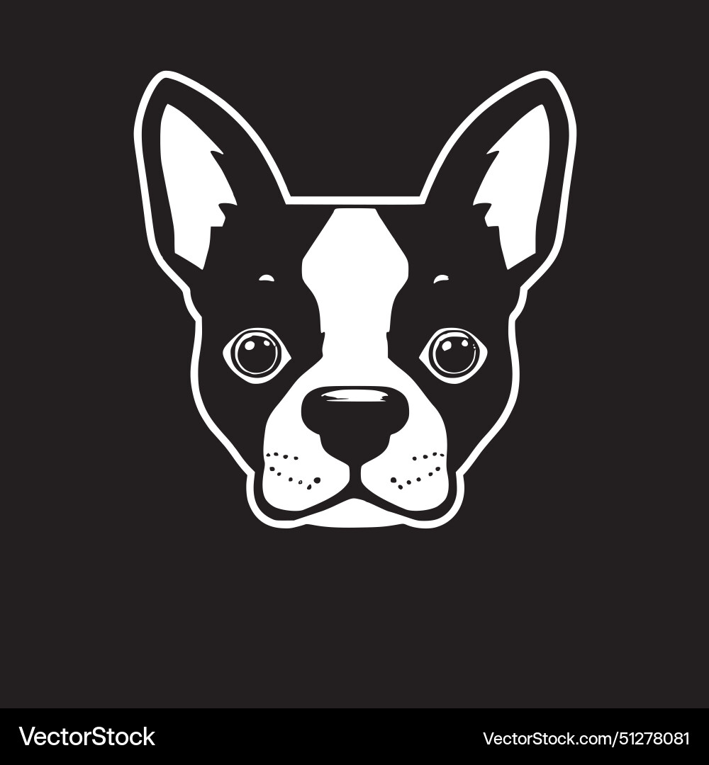 Boston terrier - black and white Royalty Free Vector Image