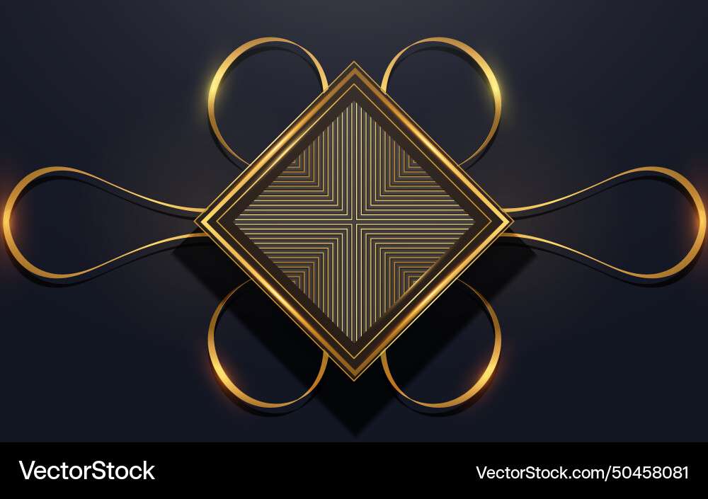 Rectangle black and gold luxury background Vector Image