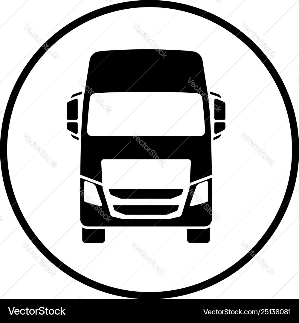 Truck icon front view Royalty Free Vector Image