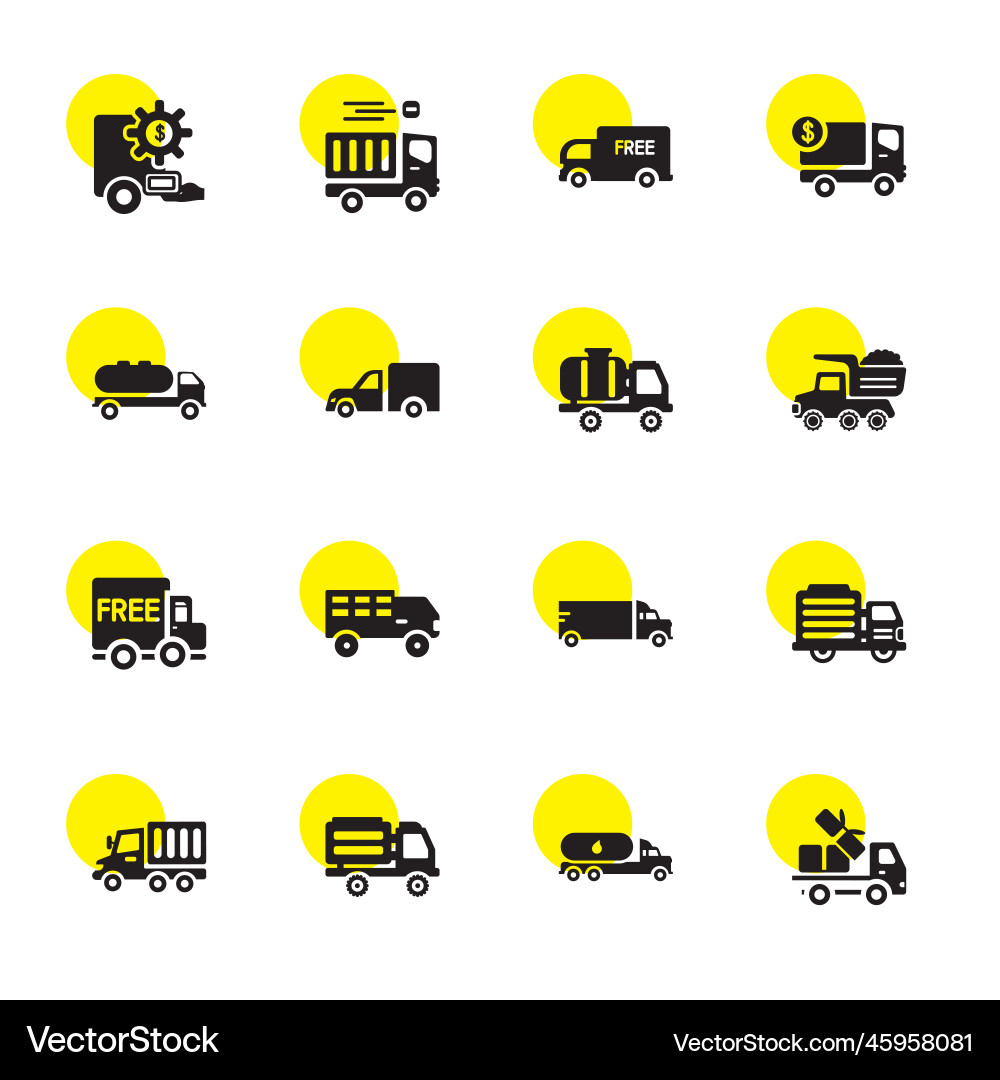 Trucking icons Royalty Free Vector Image - VectorStock