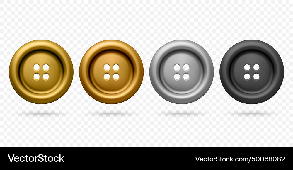 3d realistic plastic or metal button Royalty Free Vector