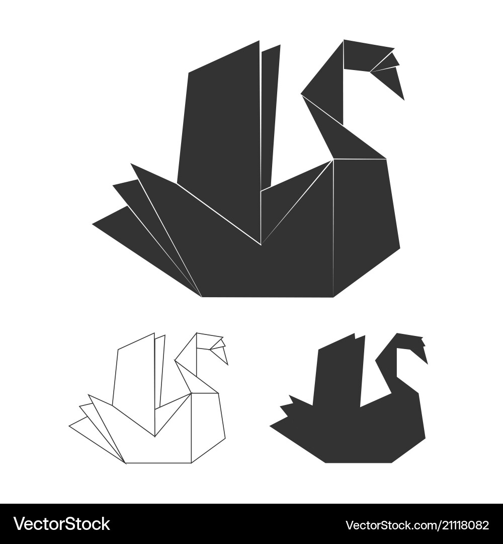 Elegant Origami Swan Royalty Free Vector Image