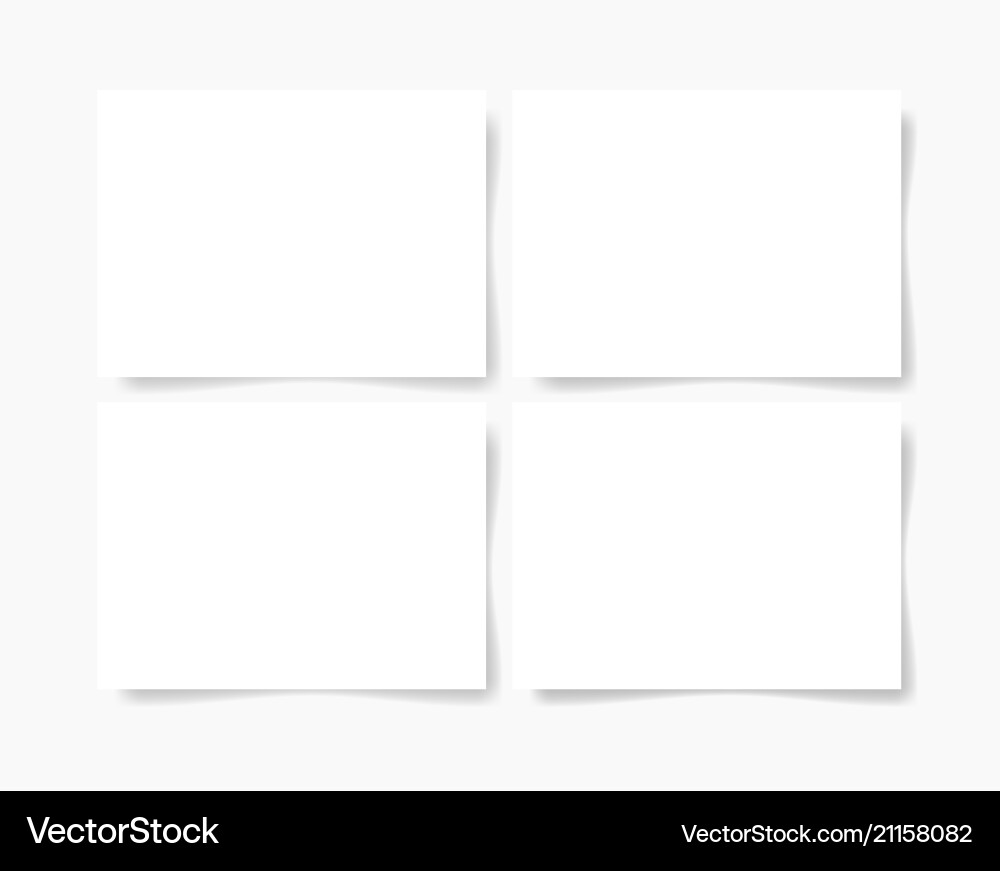 Four pieces blank sheet of white paper Royalty Free Vector