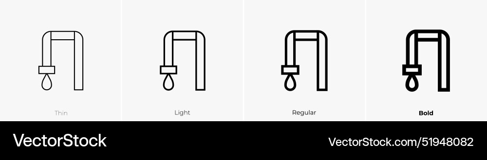 Lanyard icon thin light regular and bold style Vector Image