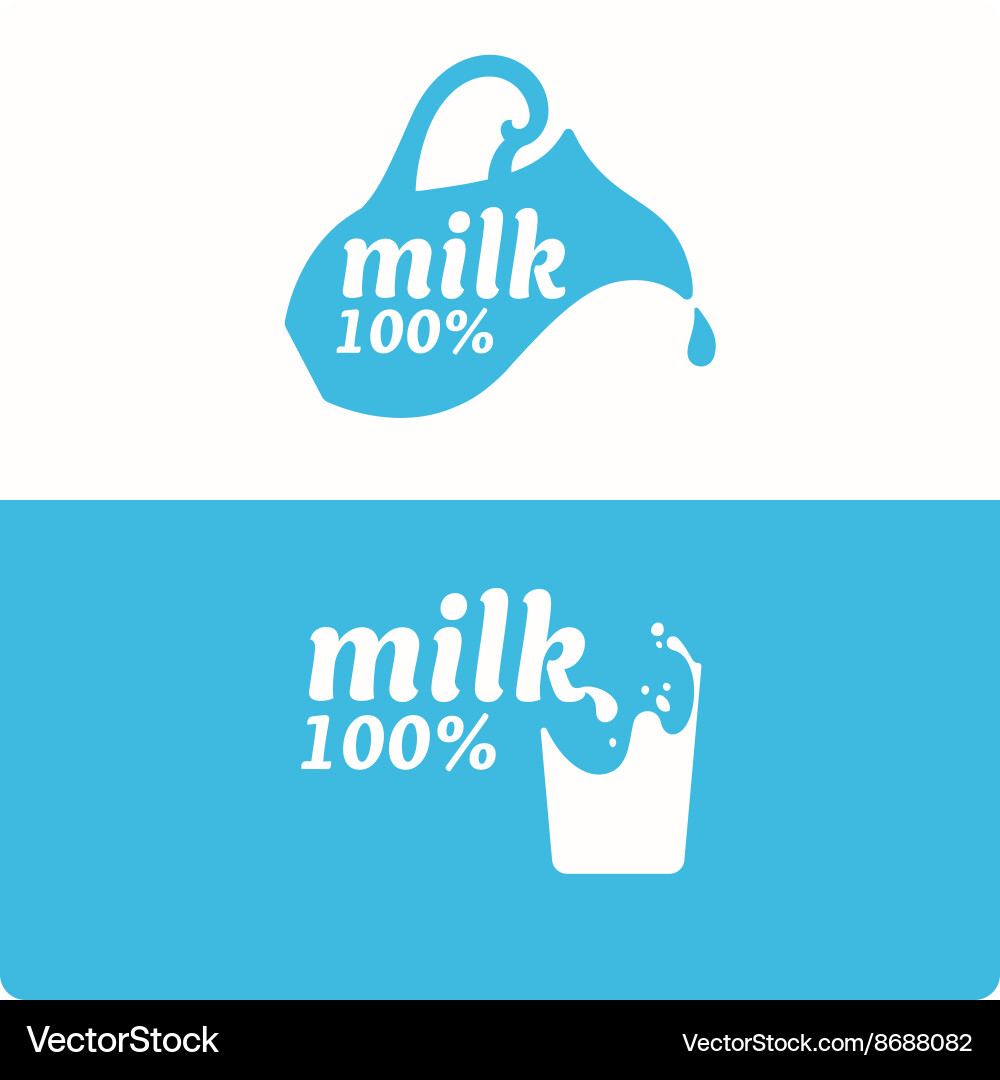 Milk logo Royalty Free Vector Image - VectorStock