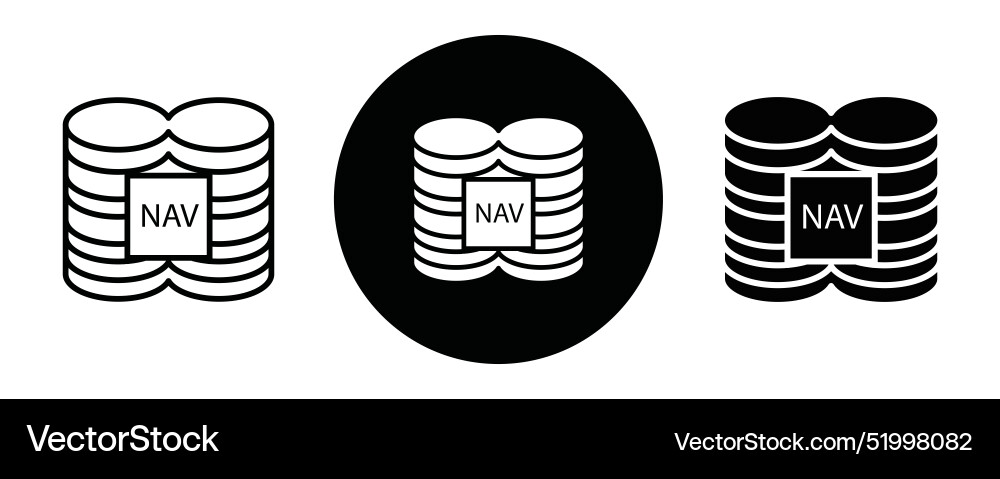 Net asset value outline icon collection or set Vector Image