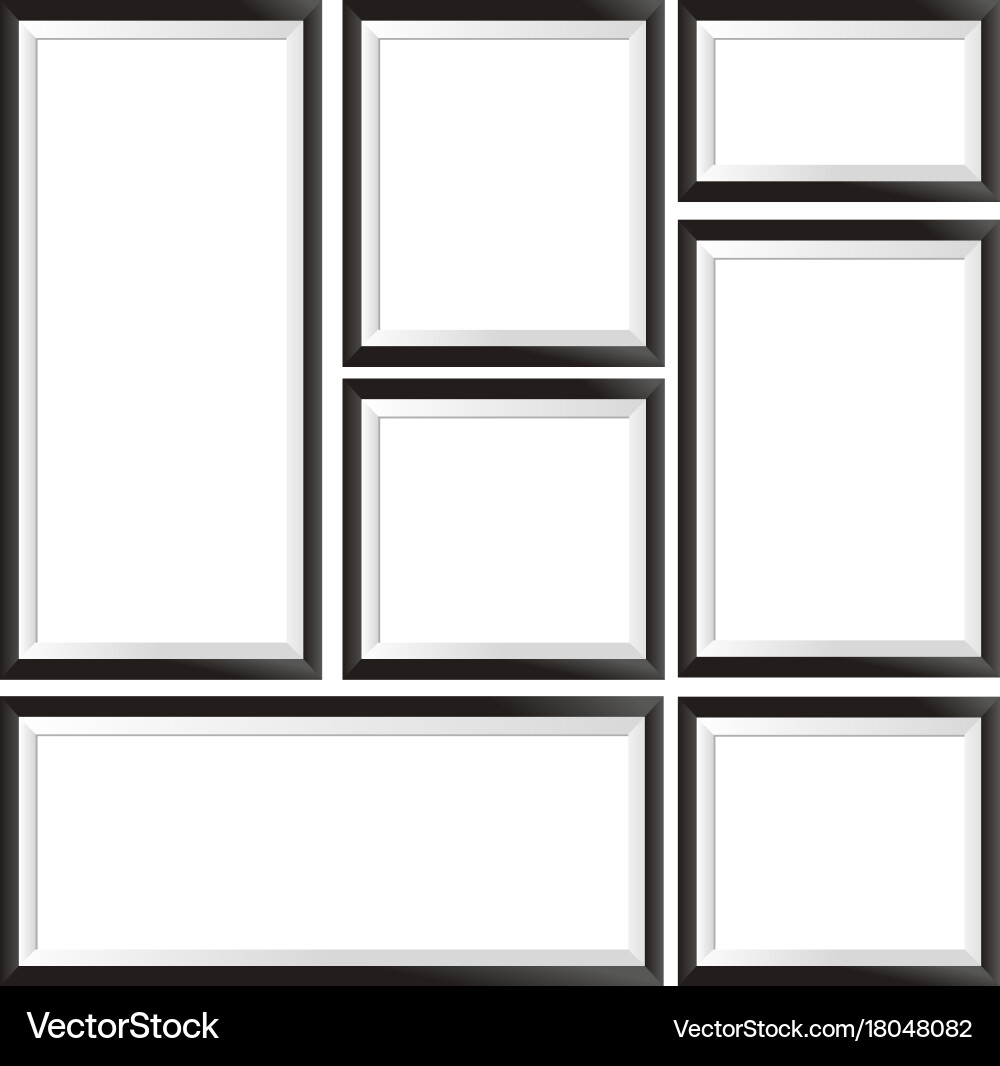 Picture frames with black border Royalty Free Vector Image