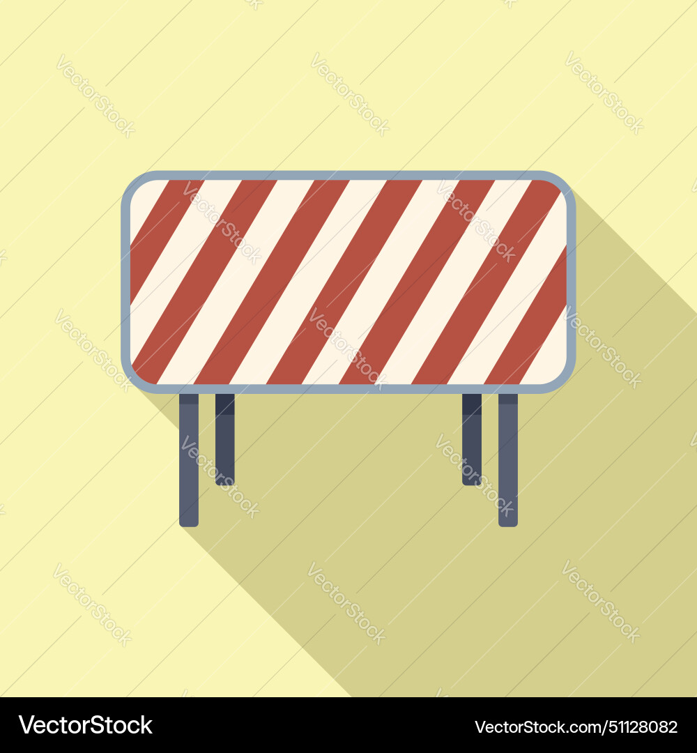 Railway crossing barrier board icon flat Vector Image