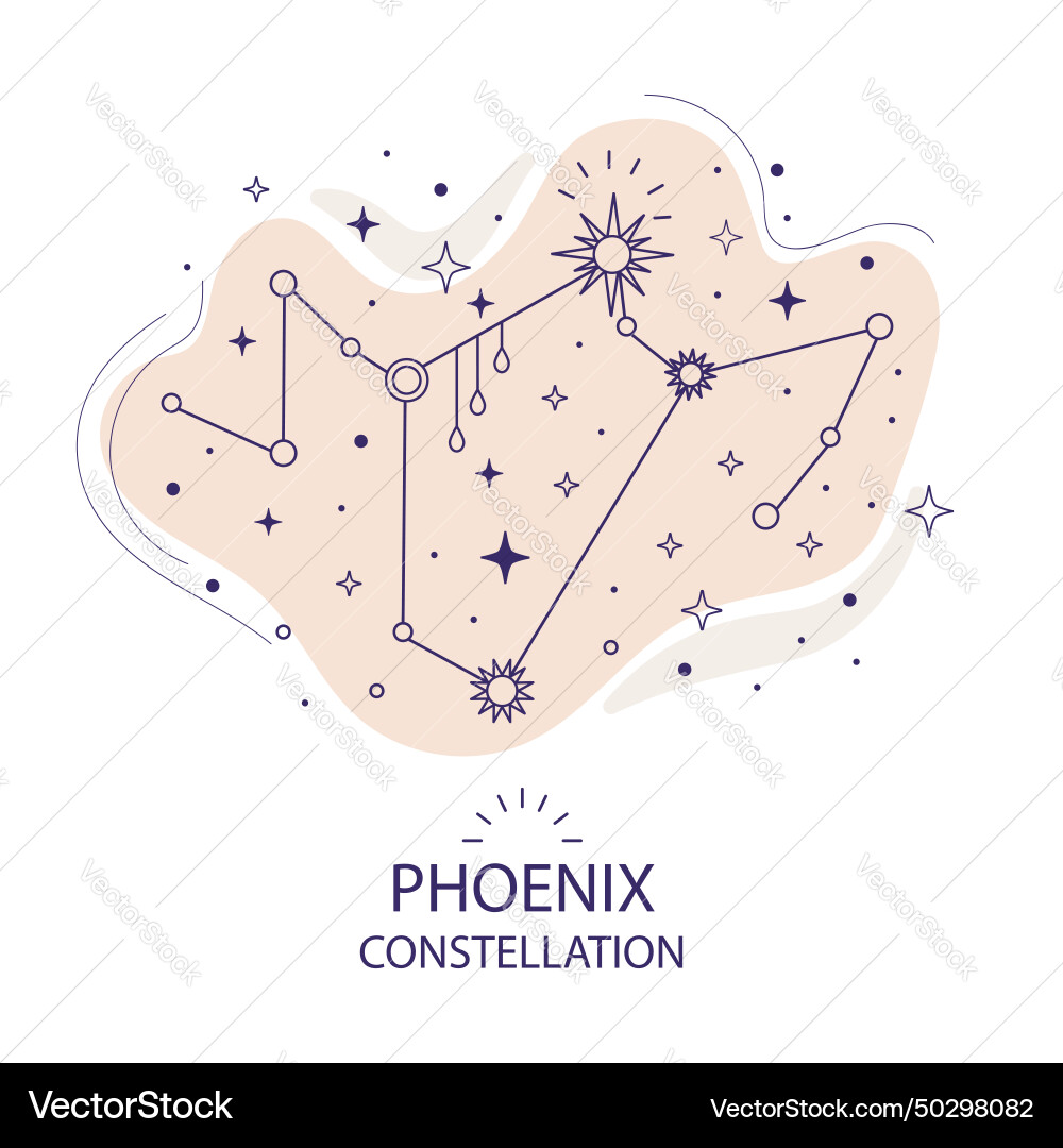 Star constellation phoenix Royalty Free Vector Image