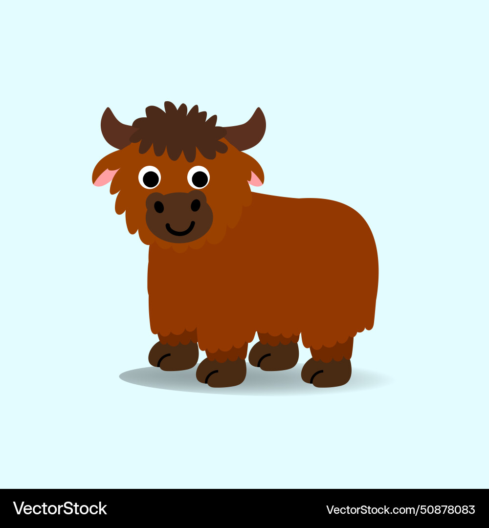 Brown yak cartoon Royalty Free Vector Image - VectorStock