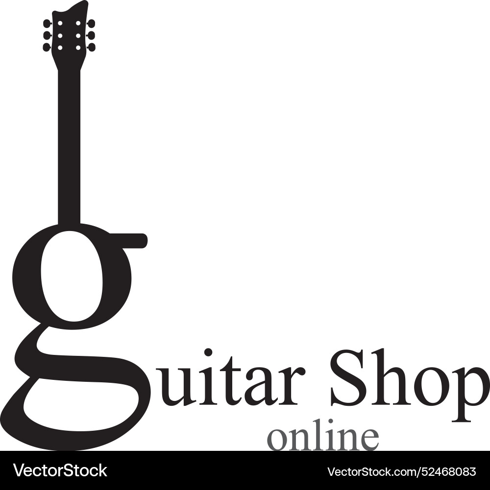 Guitar logo Royalty Free Vector Image - VectorStock