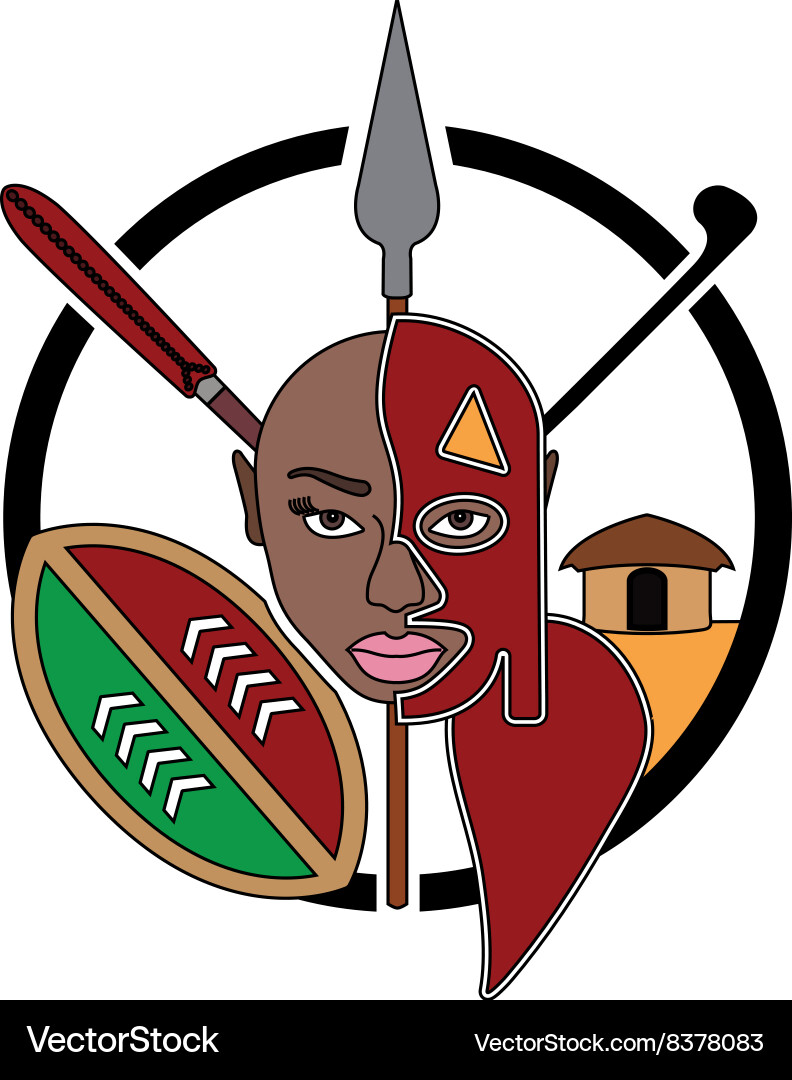Maasai-tribe-sign Royalty Free Vector Image - VectorStock