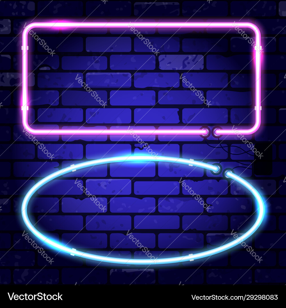 Neon frames signboards Royalty Free Vector Image
