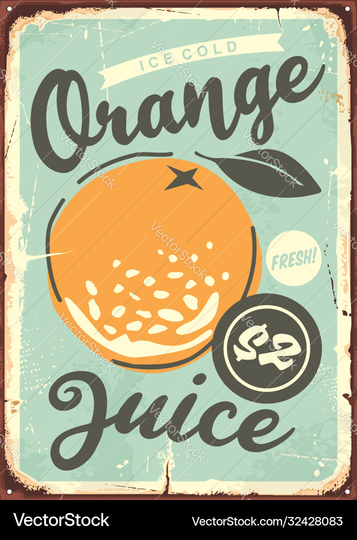 Orange poster design with juicy Royalty Free Vector Image