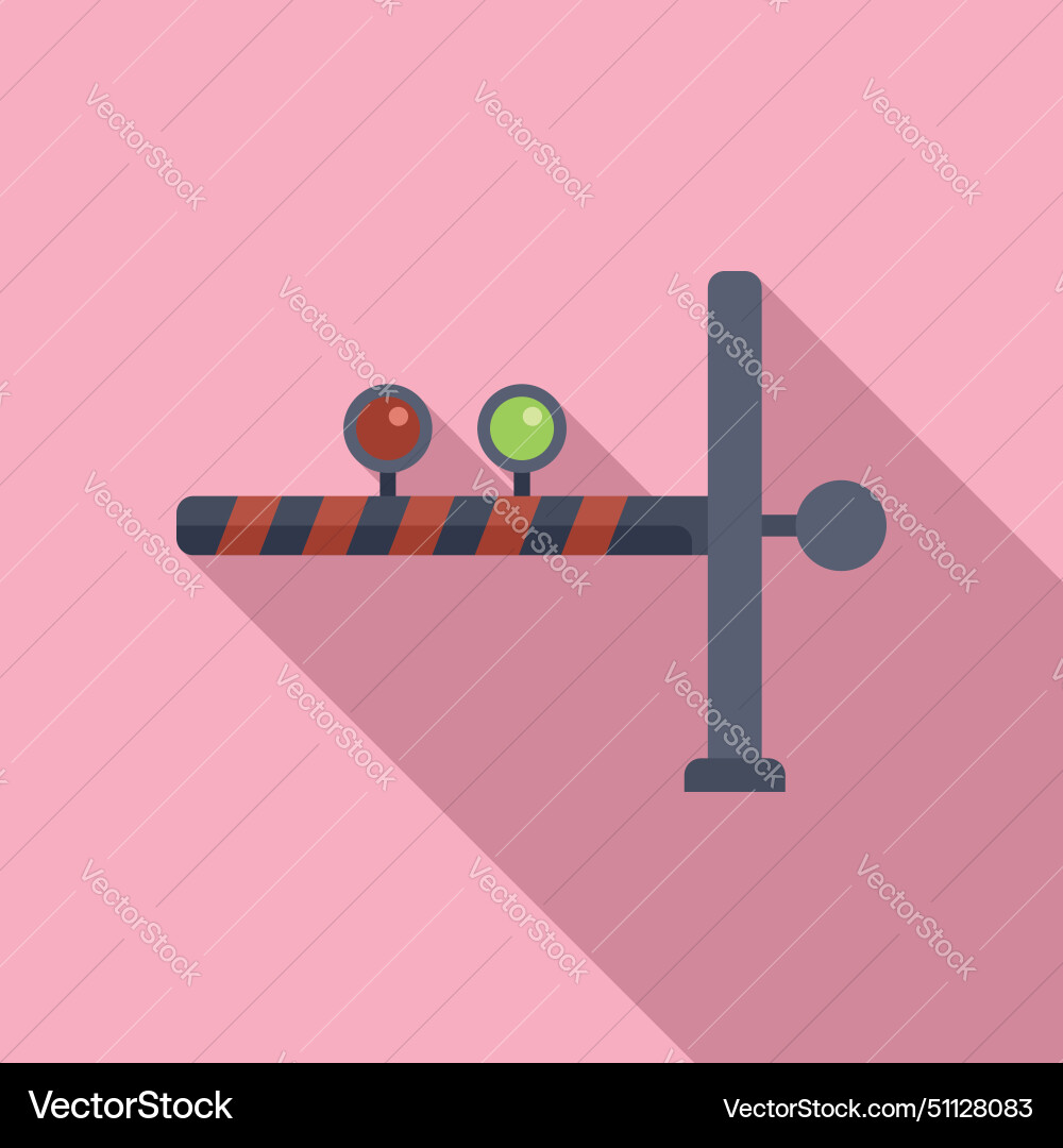 Railway cross closed barrier icon flat Royalty Free Vector Railway cross closed barrier icon flat Royalty Free Vector