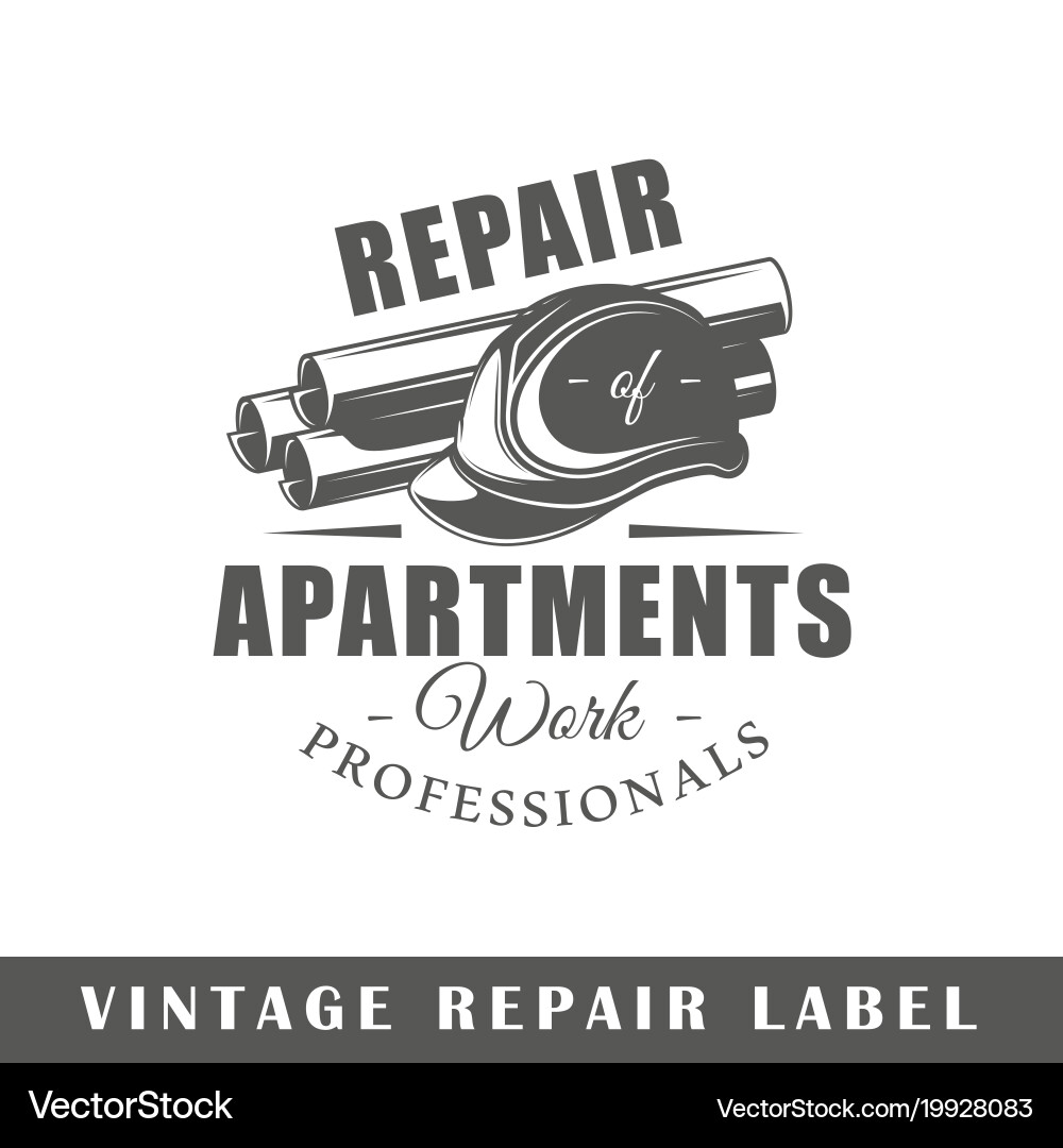 Repair label Royalty Free Vector Image - VectorStock