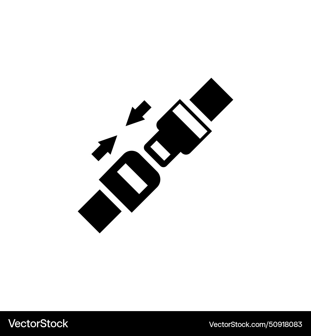 Safety belt seatbelt flat icon Royalty Free Vector Image