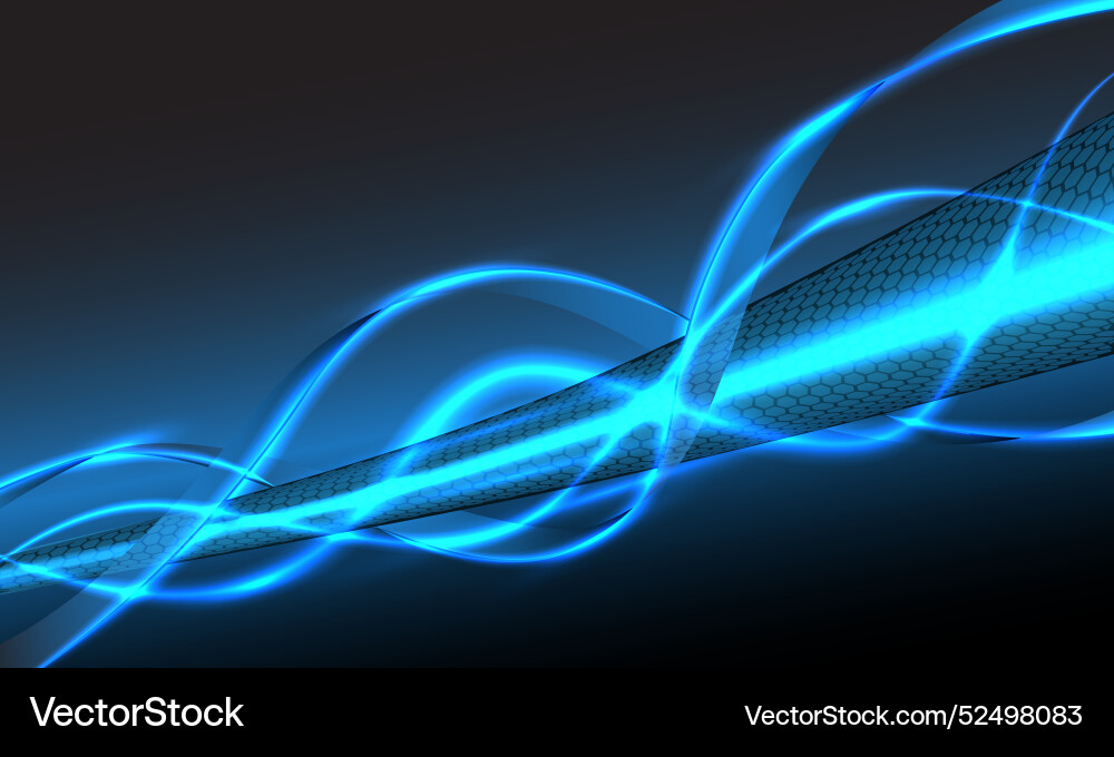 Technology blue light energy wave futuristic Vector Image