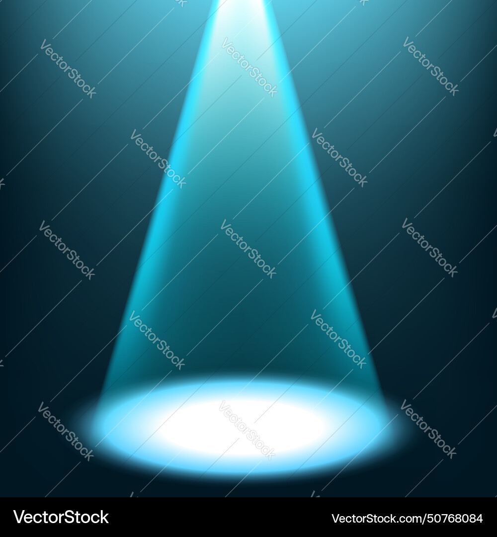 Blue spotlight shining Royalty Free Vector Image