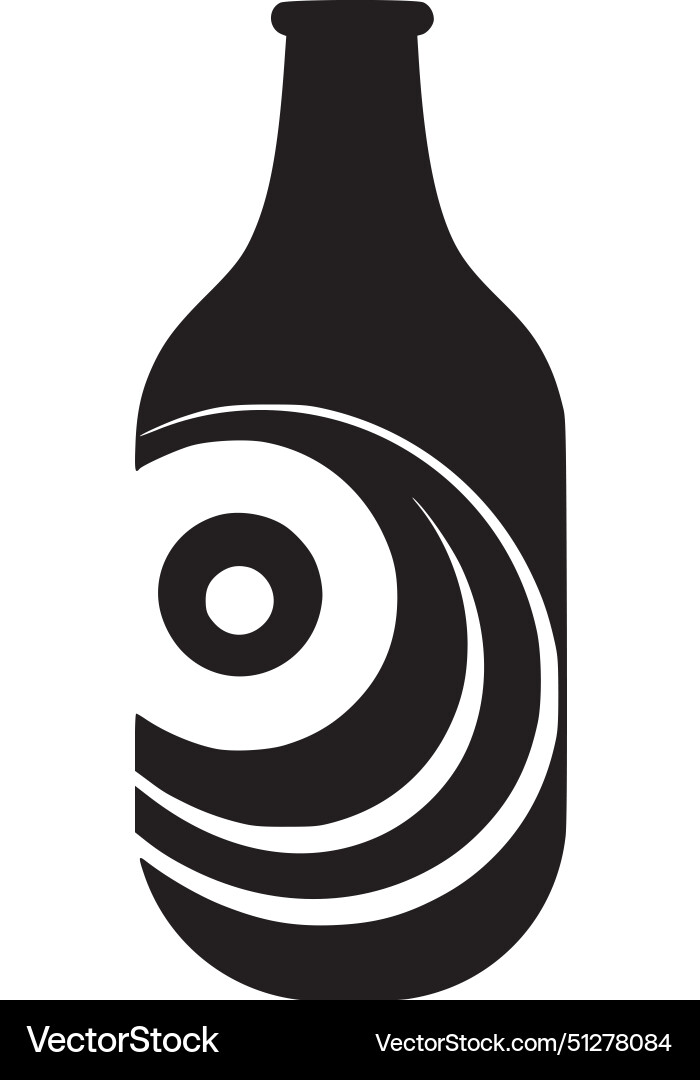 Bottle - black and white isolated icon Royalty Free Vector