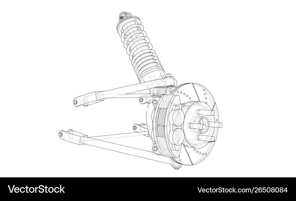Car suspension with shock absorber Royalty Free Vector Image