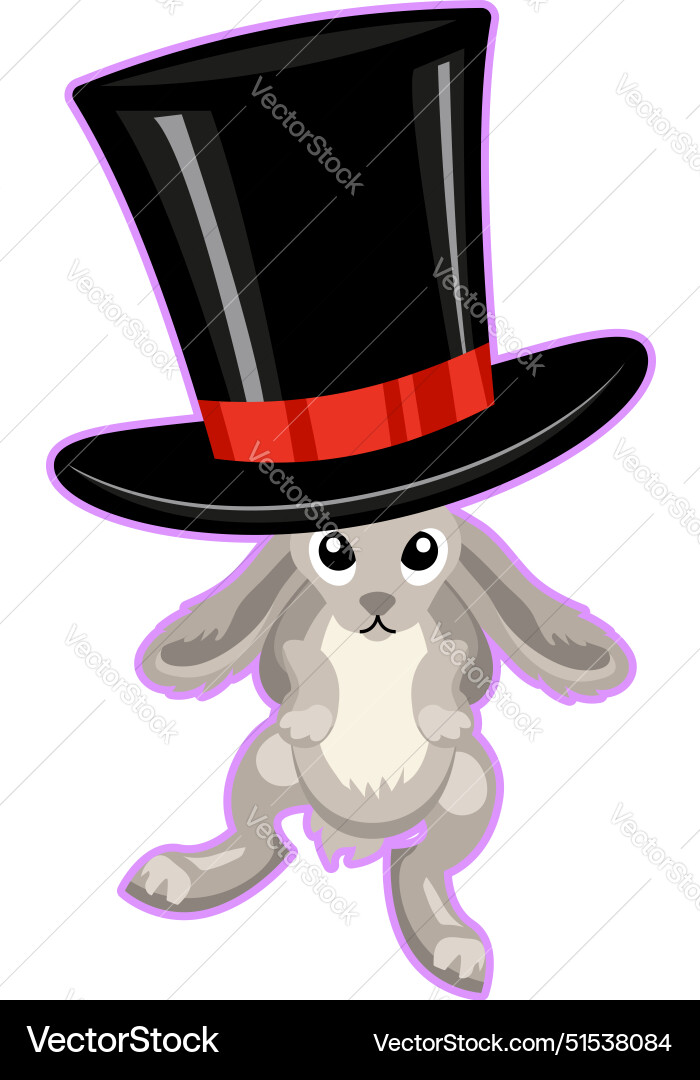 Cartoon bunny with top hat Royalty Free Vector Image