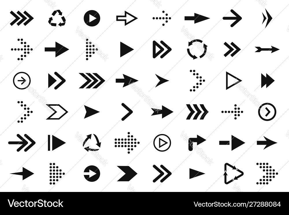Forward and Backward Arrows - Black Icons Vector Image
