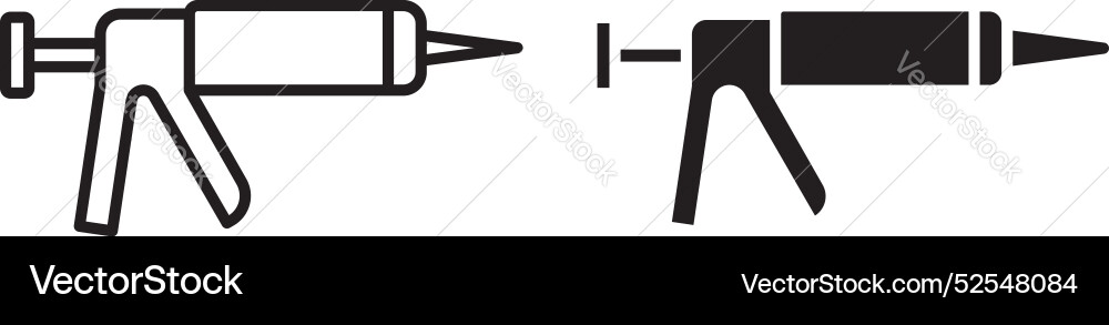 Glue gun thin line icon set Royalty Free Vector Image