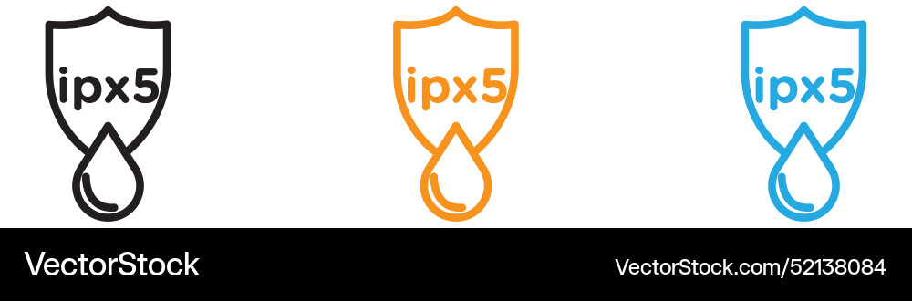 Ipx5 waterproof logo set collection for web app ui